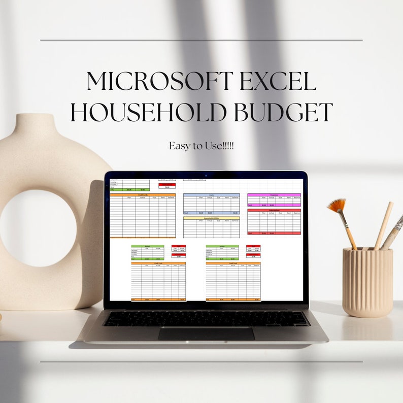 Household Budget Template Excel EASY TO USE - Etsy