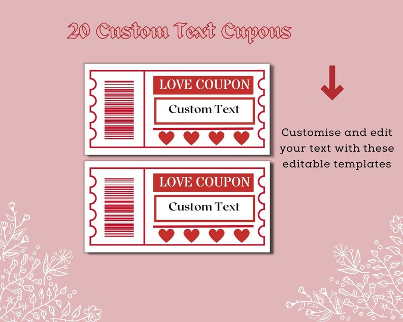Customizable Love Coupon Book, Printable Love Coupon Book, Love ...