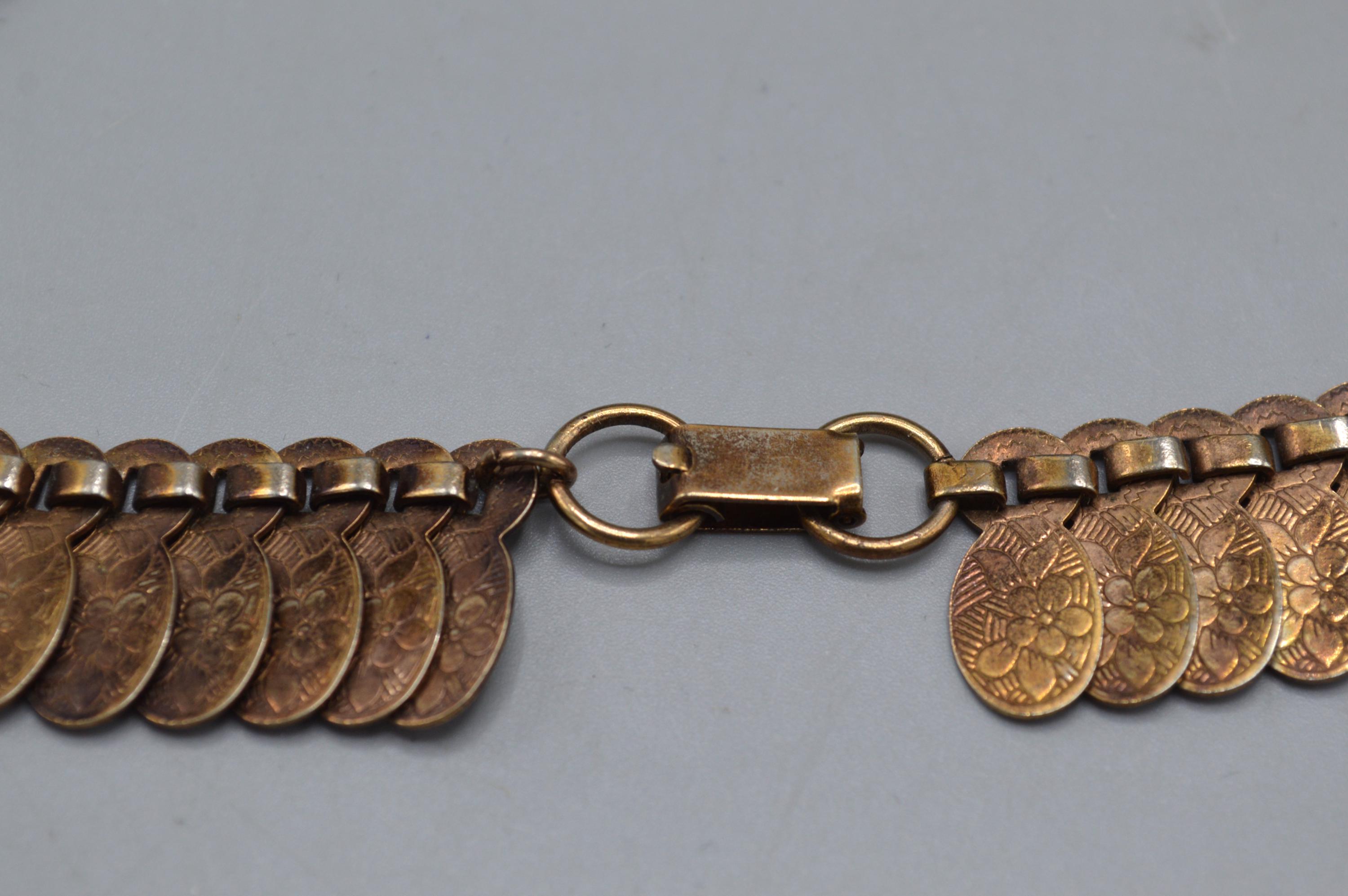 Antique Floral Victorian Gilt Brass Collarette Necklace - Etsy