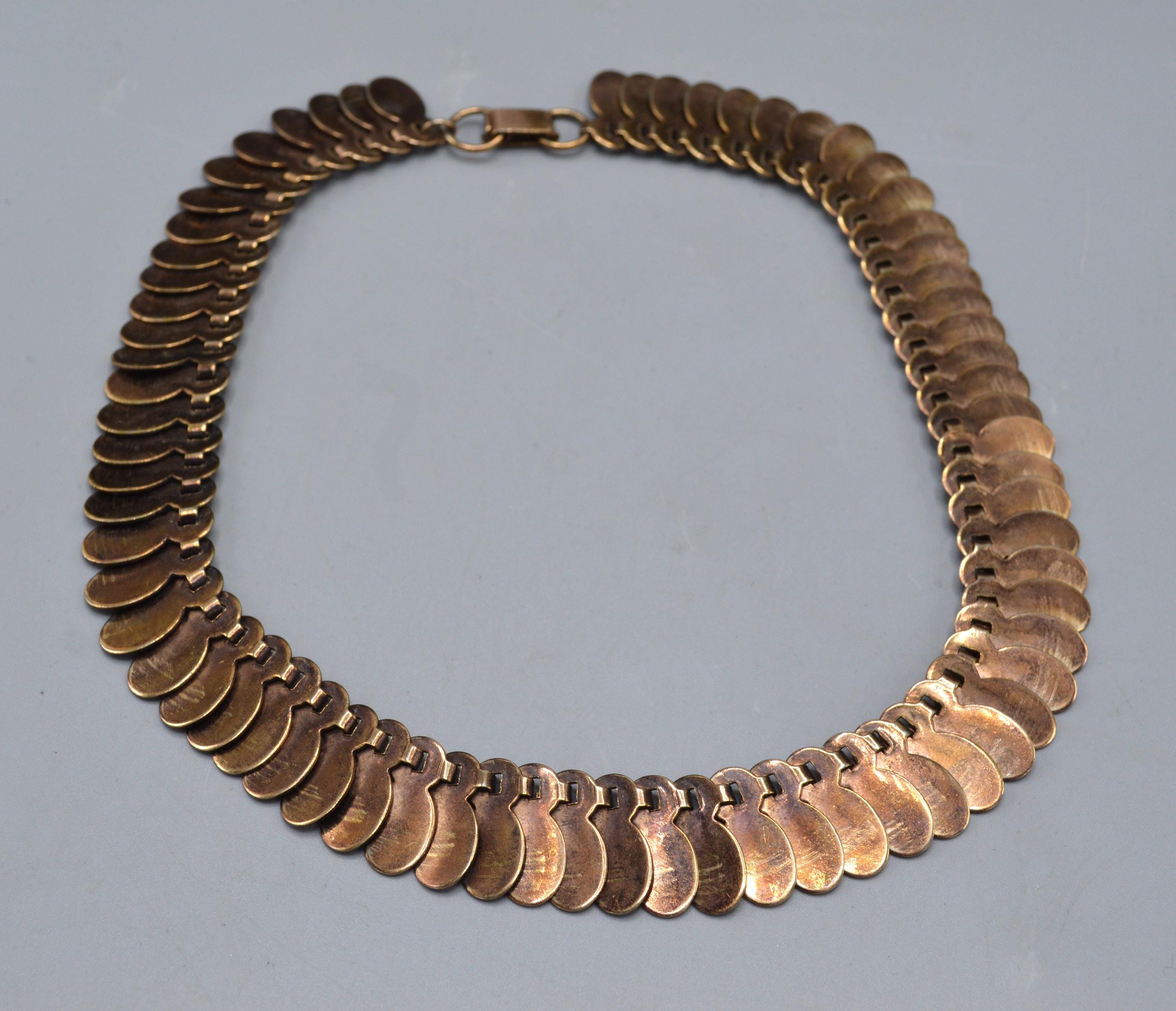 Antique Floral Victorian Gilt Brass Collarette Necklace - Etsy