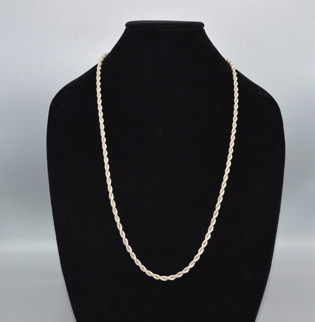Vintage Thick Sterling Silver 30 Inch Rope Chain - Etsy