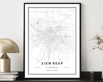 Siem Reap Map Poster - Etsy