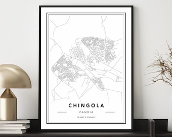 Zambia Map Wall Art - Etsy