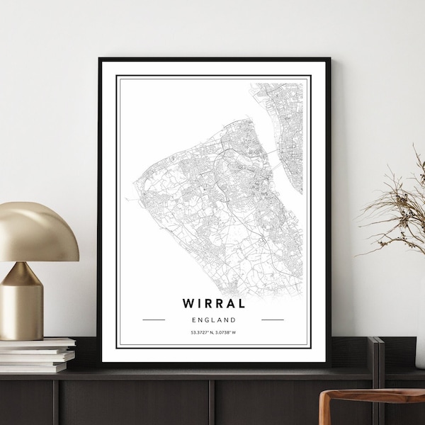 Wirral Uk Map Print - Etsy