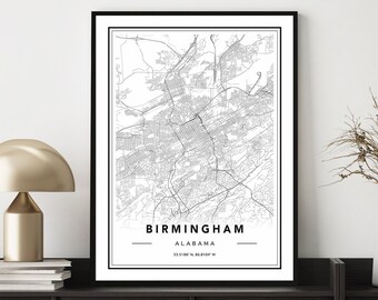 Birmingham Alabama Map Print City Map Poster - Etsy