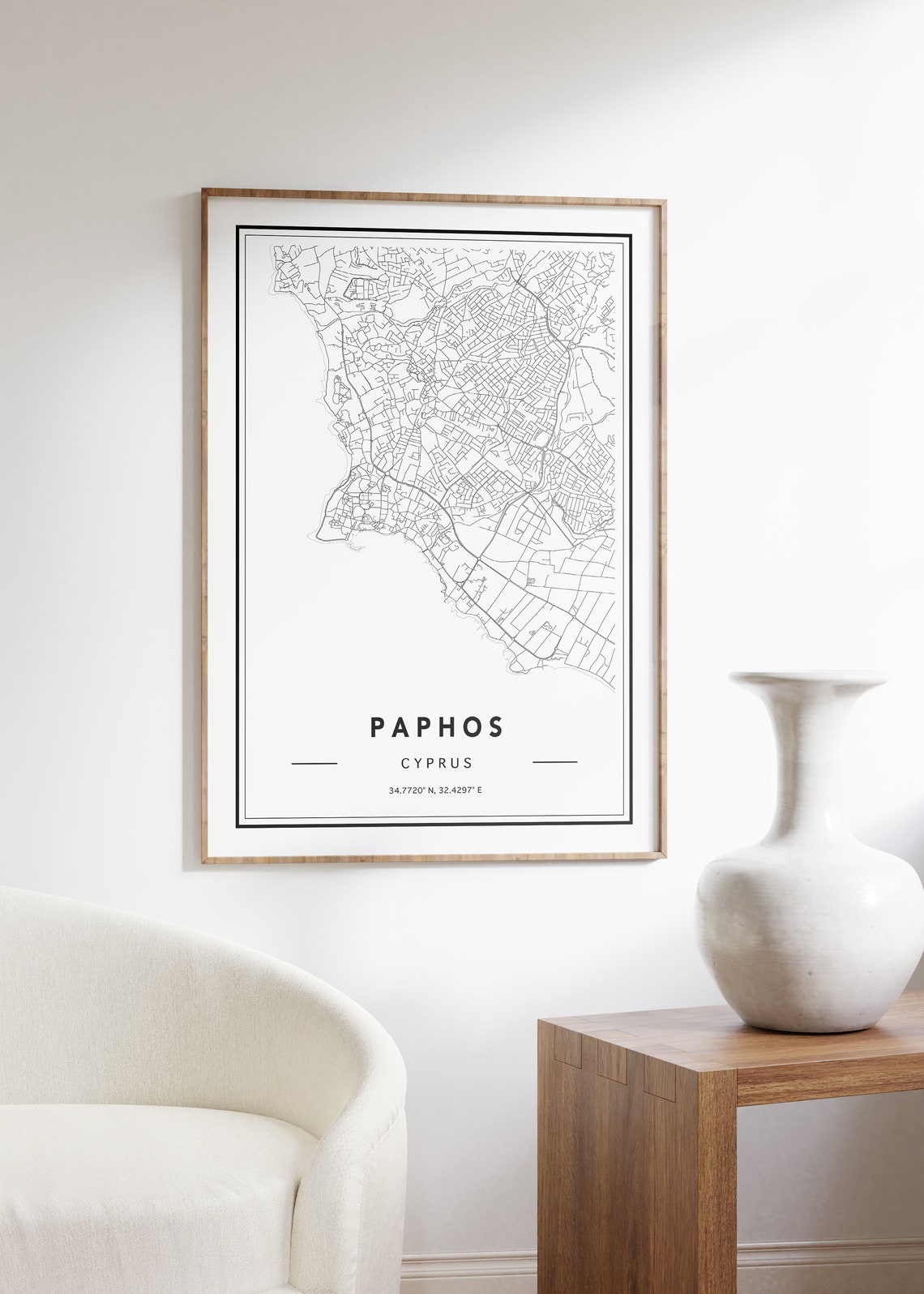 Paphos Map Print Paphos Map Poster Paphos City Map Wall Art - Etsy UK