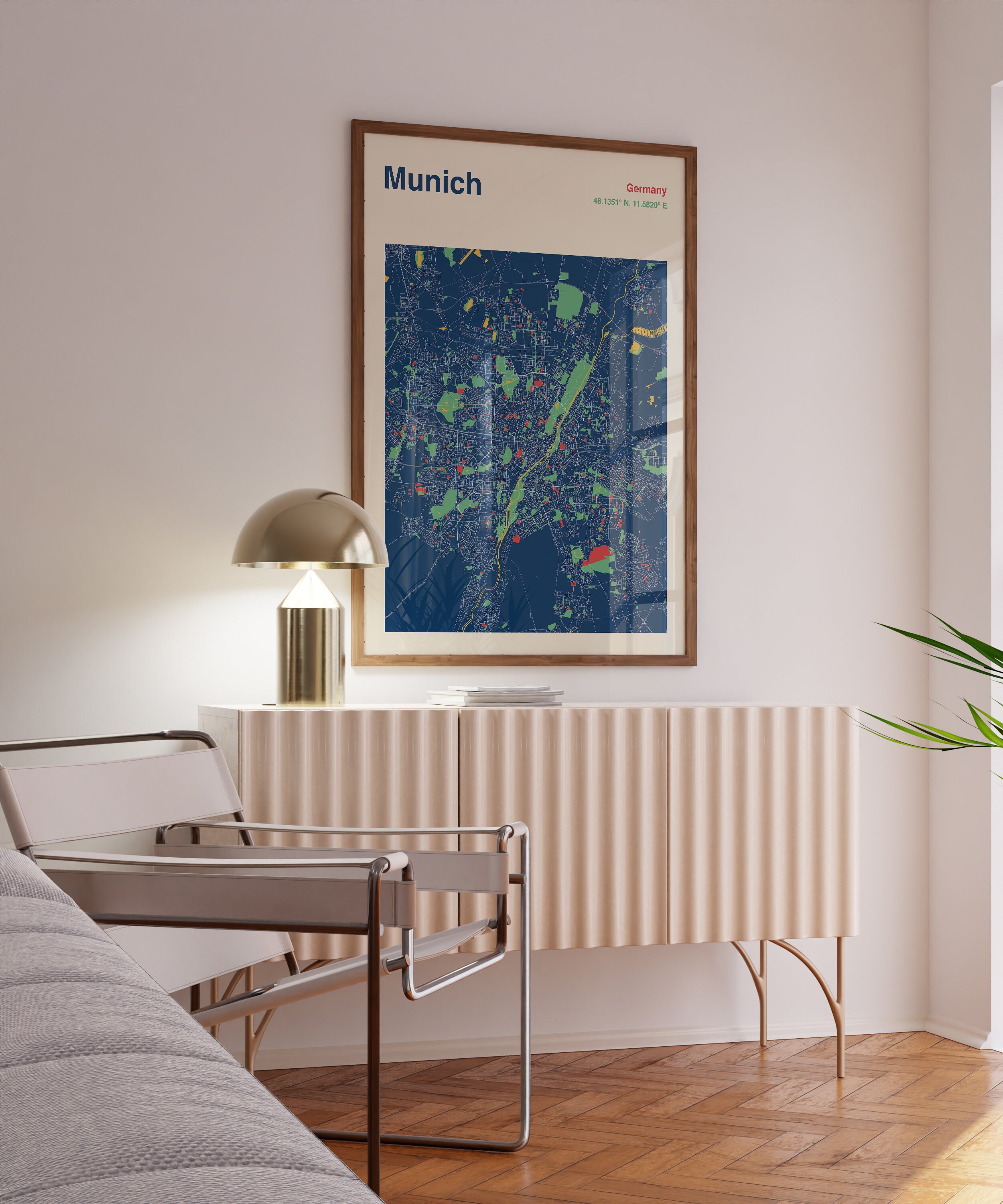 Munich Germany Map Art Print: Colourful Cityscape Poster - Etsy