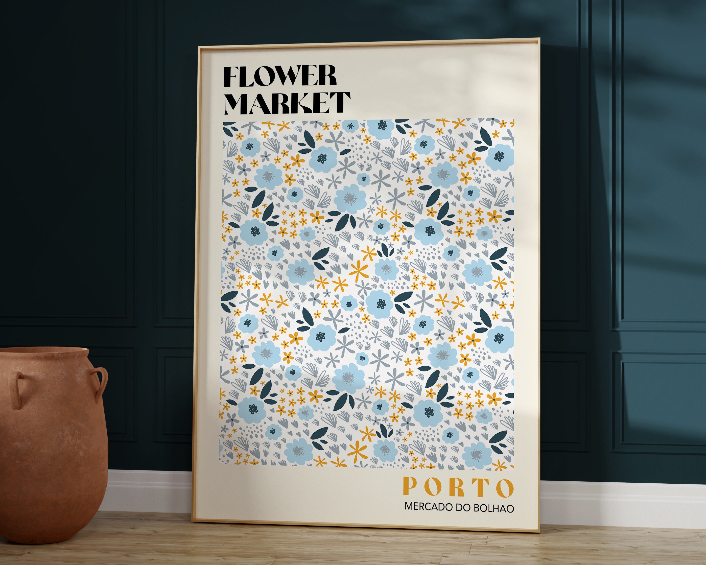 Porto Flower Market Art Poster: Retro Floral Print - Etsy