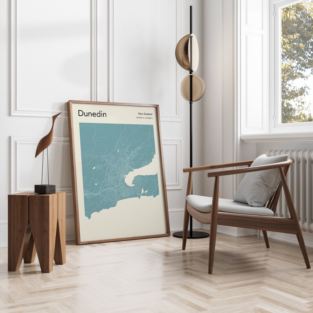 Dunedin Map Poster, MORE COLOURS, Dunedin City Map Print, Blue Dunedin ...