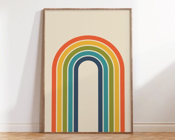 1970s Retro Rainbow Poster Retro Nostalgia Art Poster - Etsy