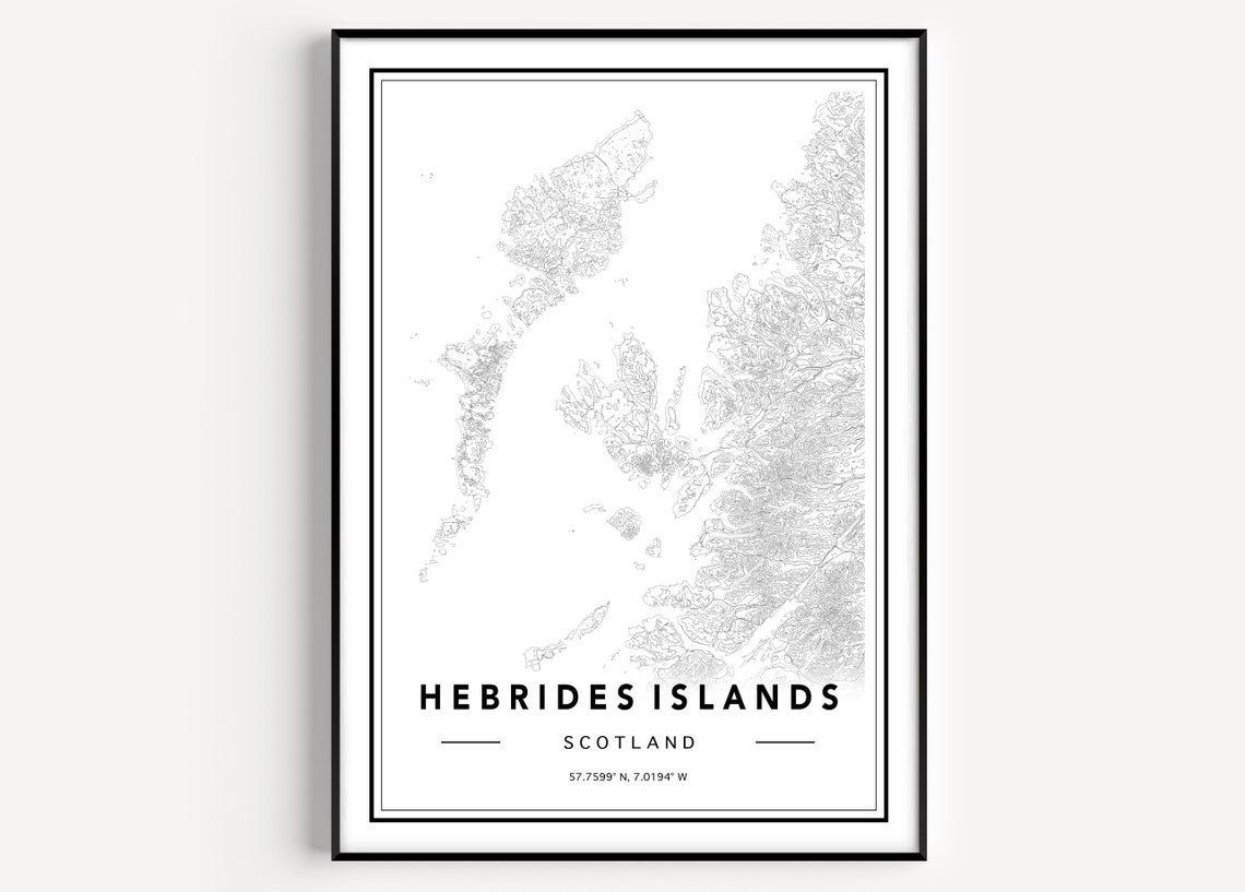 Póster de mapa de las Islas Hébridas Mapa de las Islas - Etsy México