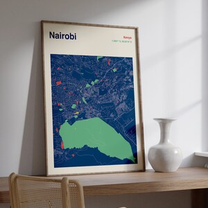 Nairobi Kenya Map Print, Nairobi Map Poster, Map of Nairobi, Nairobi ...