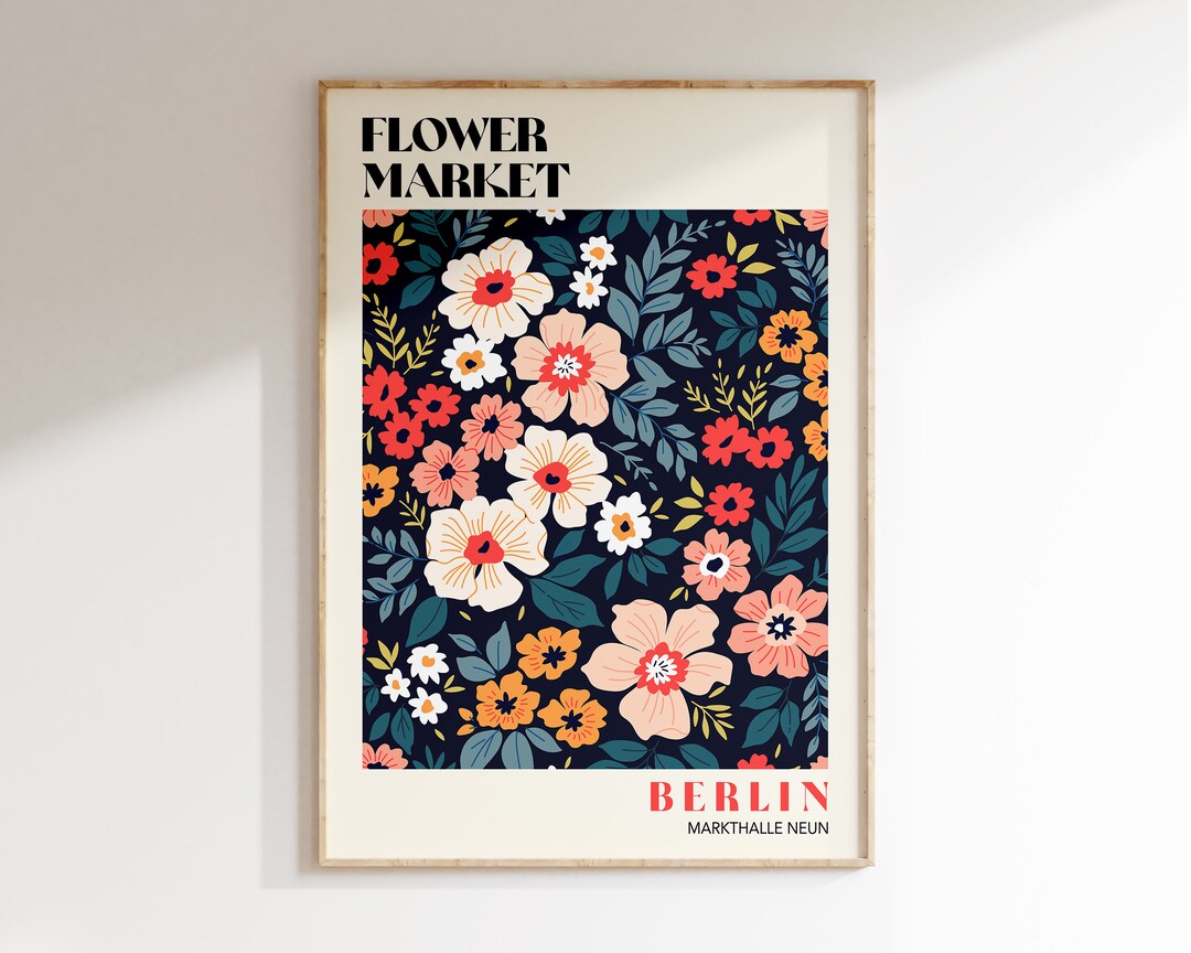 Berlin Flower Market Art Print, Colourful Flower Market, Berlin Flower ...