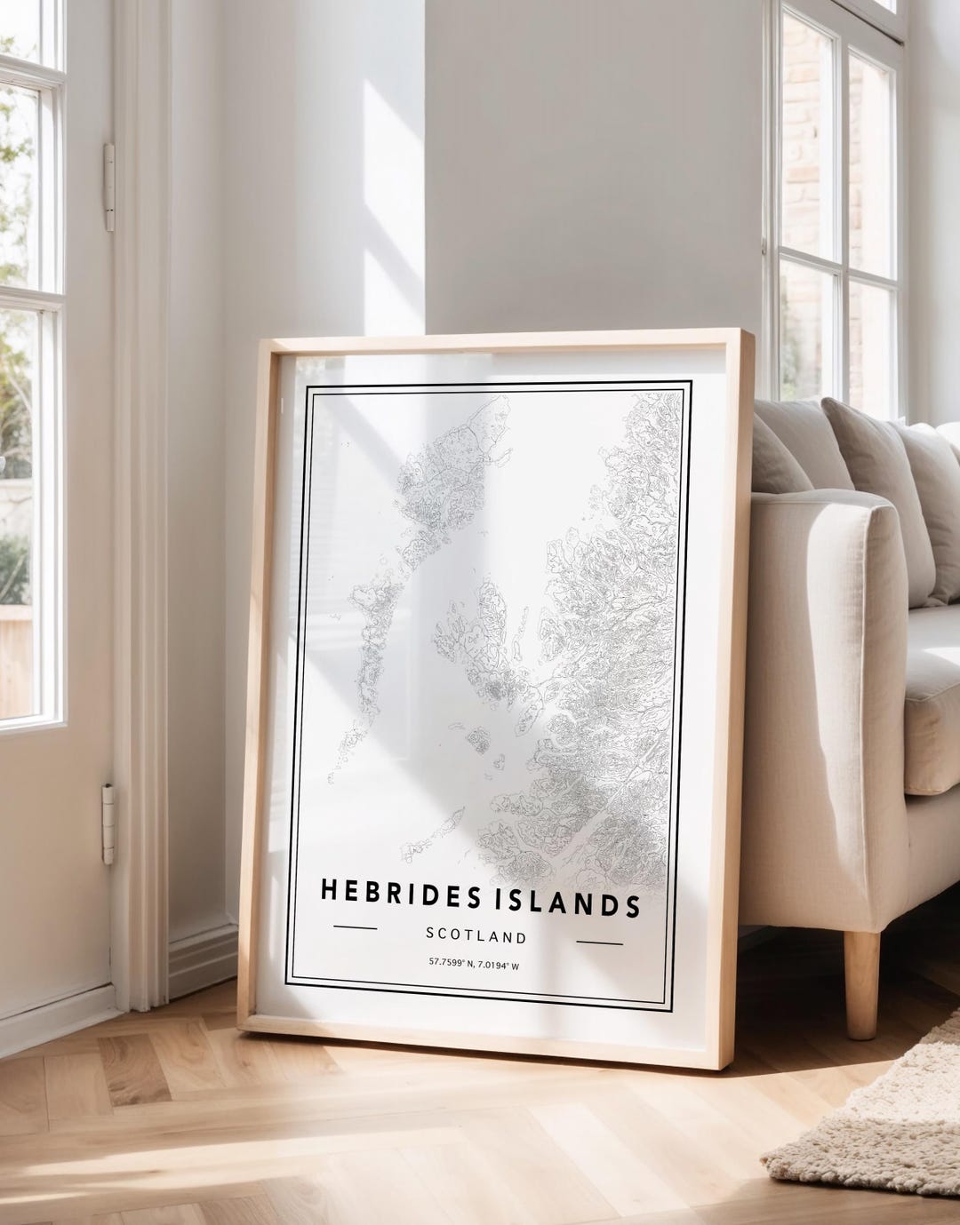 Hebrides Islands Map Art Print: Scotland Topographic Map - Etsy