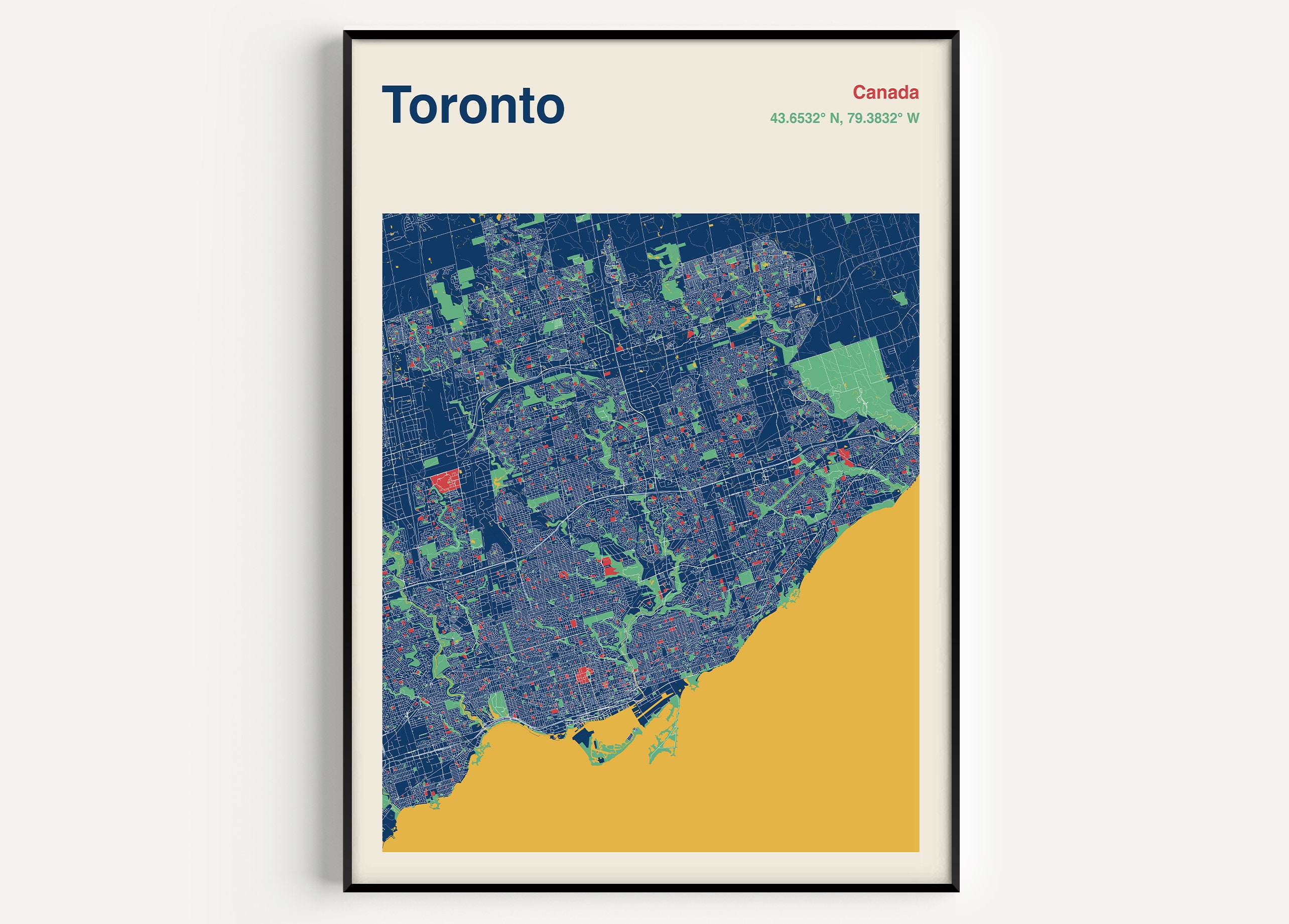 Toronto Map Print Toronto Map Poster Toronto Map Wall Art - Etsy