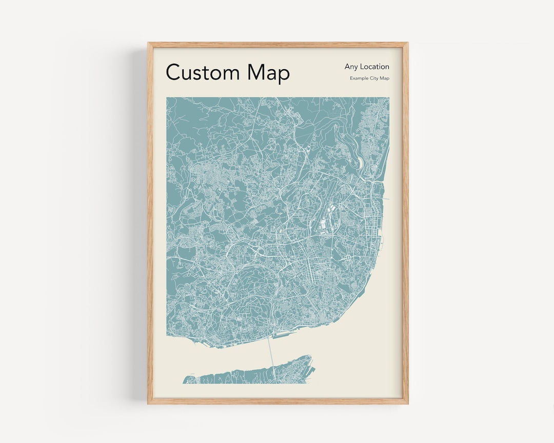 Custom City Map Art Print: Personalized Location Poster - Etsy