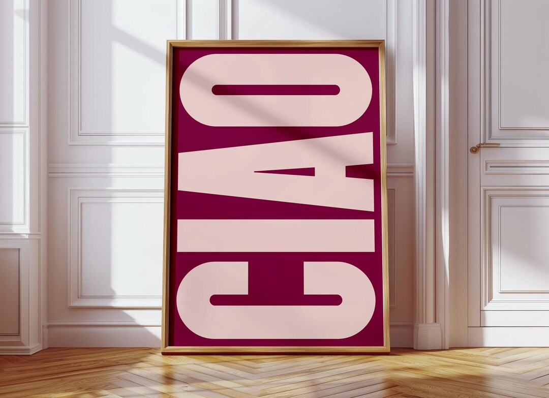Ciao Typography Retro Poster, Maximalist Wall Art, Retro Gallery Wall ...
