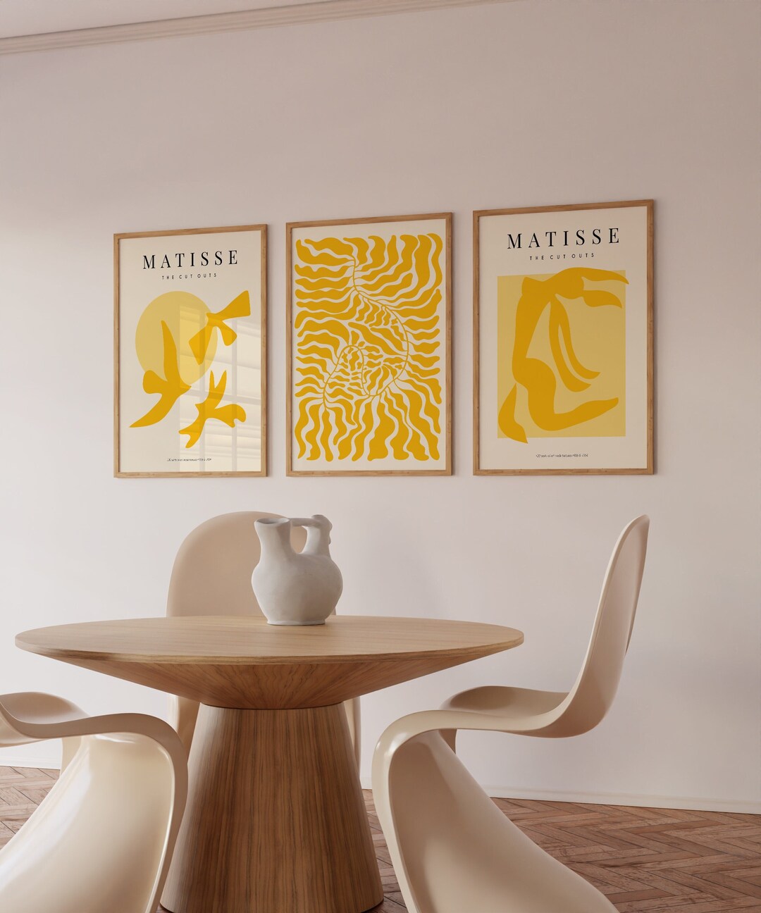 Set of 3 Yellow Matisse Posters, Minimal Matisse Botanical Art Print ...