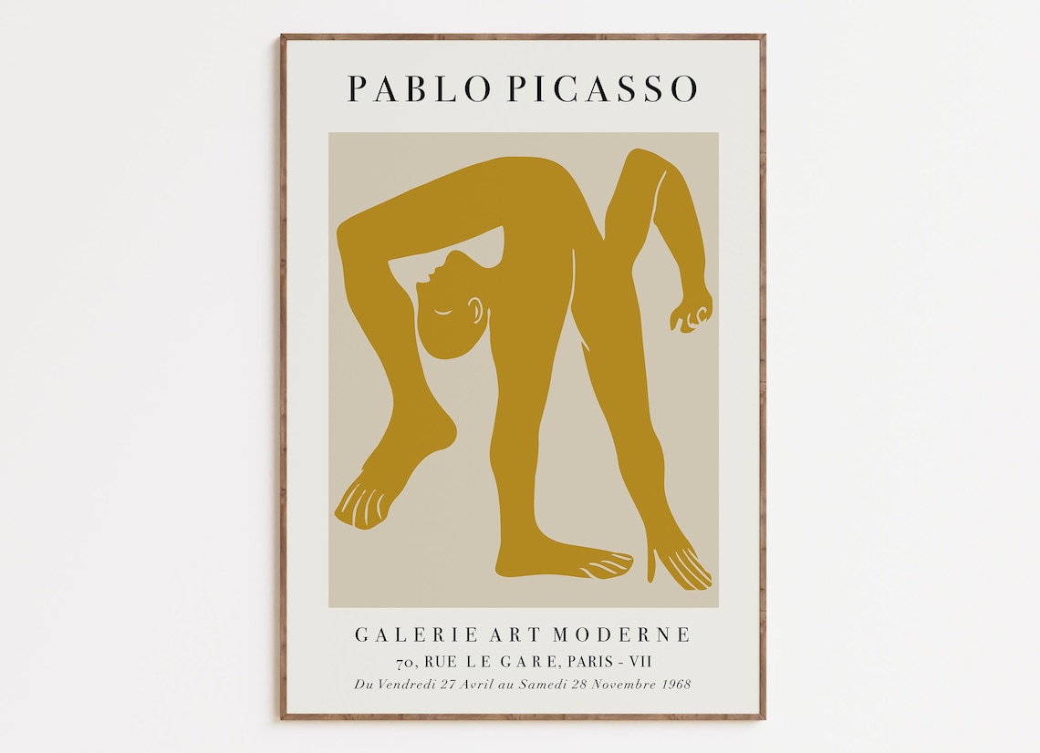 Mustard Yellow Picasso Acrobat Poster Picasso Exhibition - Etsy UK