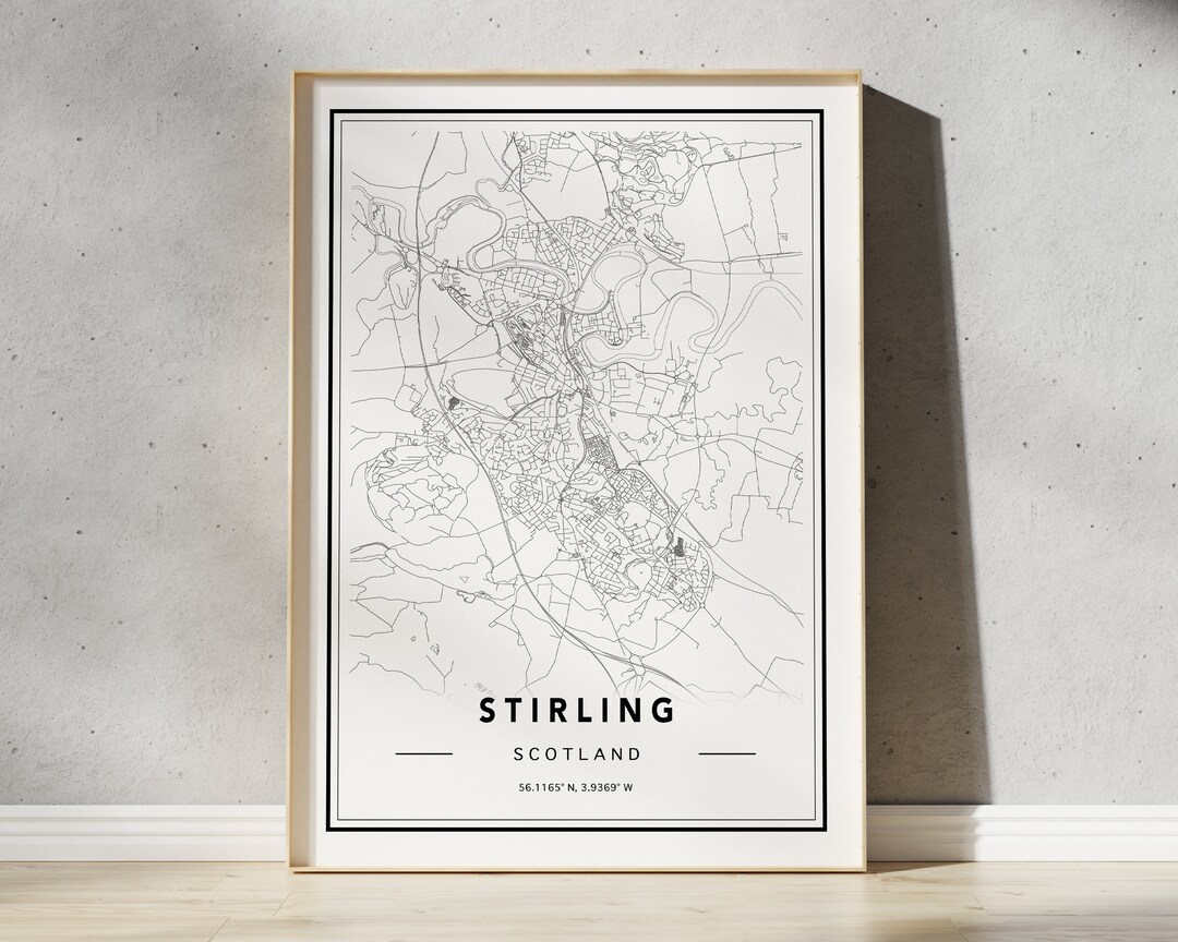 Stirling Scotland Map Print, Stirling Map Poster, Stirling Map Wall Art ...
