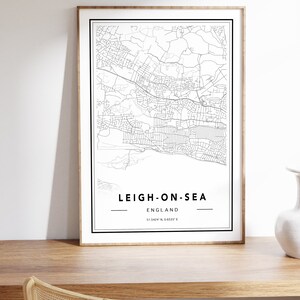 Leigh on Sea Map Print, Leigh on Sea Map Poster, Leigh on Sea Map Wall ...