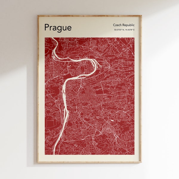 Prague Map Print - Etsy