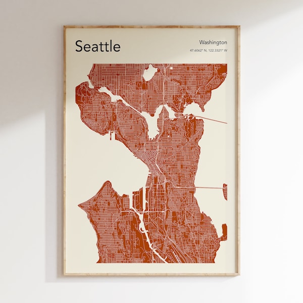 Seattle Poster - Etsy
