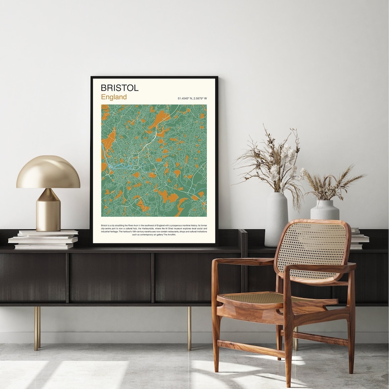 Bristol Map Print Bristol Map Poster Colour Bristol City | Etsy