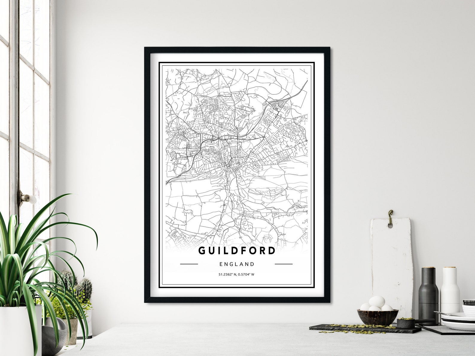 Guildford Map Print Guildford Map Poster Guildford Map Wall - Etsy