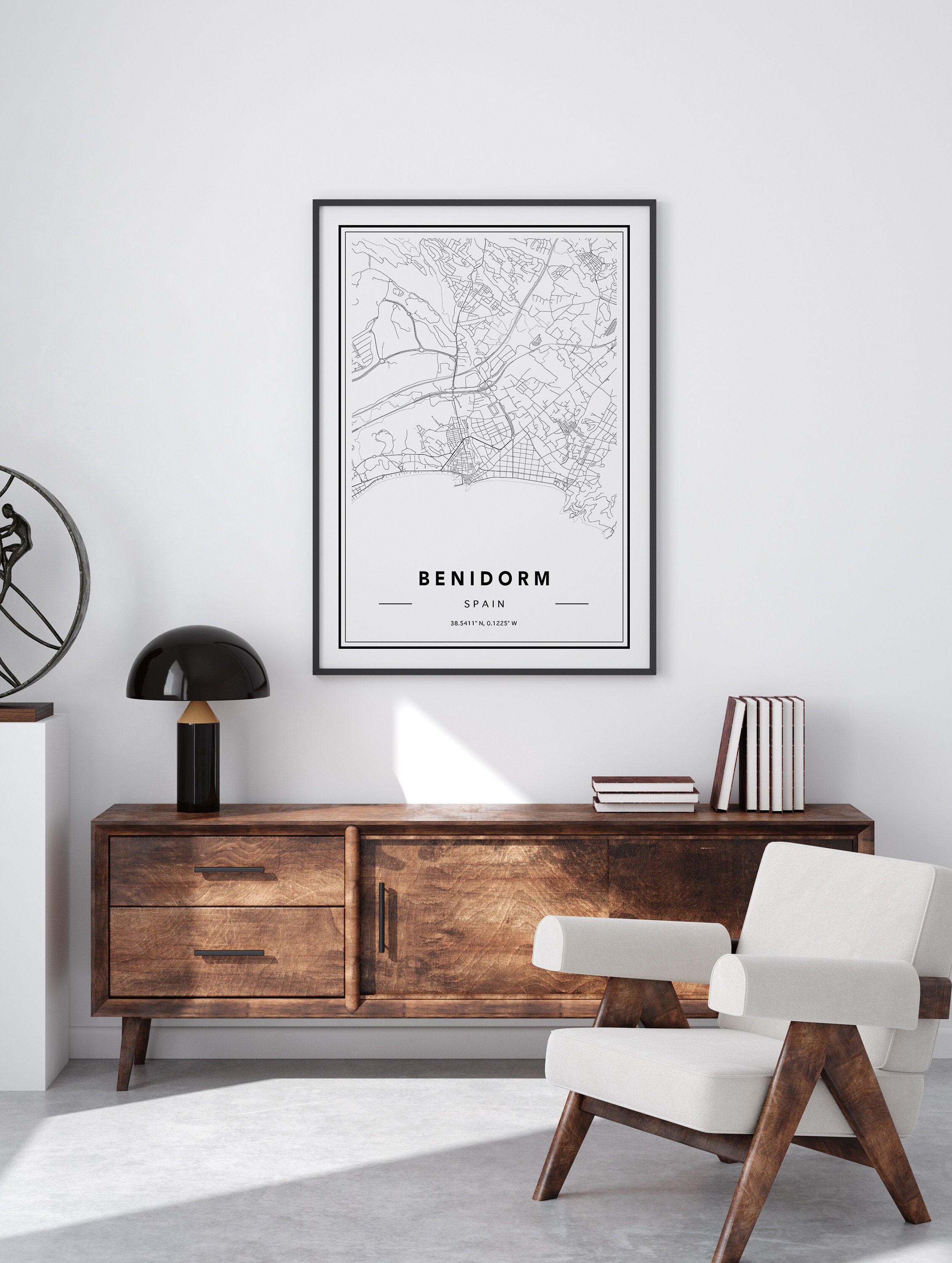 Benidorm Map Print Benidorm Map Poster Benidorm City Map | Etsy