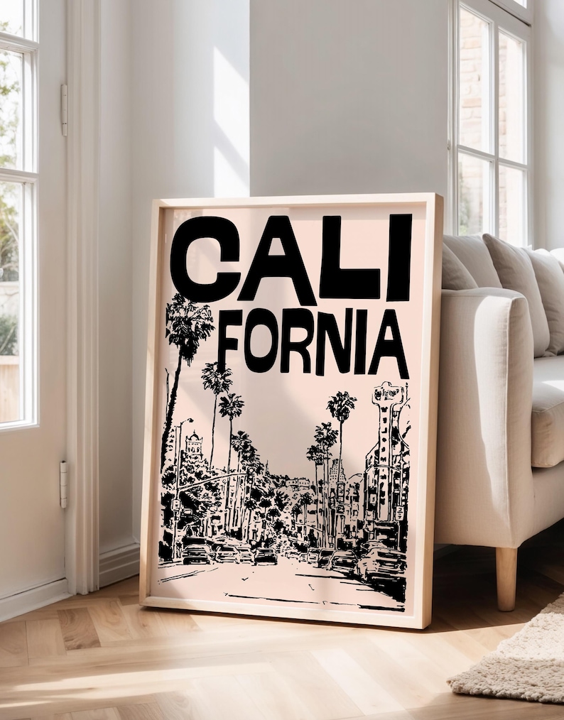 Retro California Print: Mid-century Travel Poster - Etsy