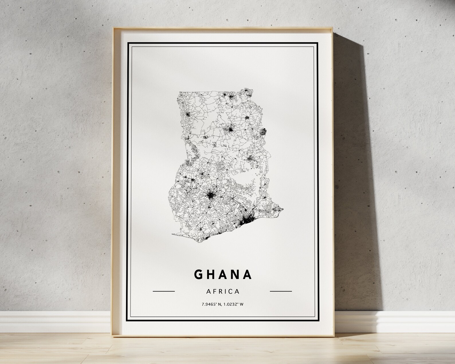 Ghana Map Print Ghana Map Poster Ghana Map Wall Art Custom - Etsy UK