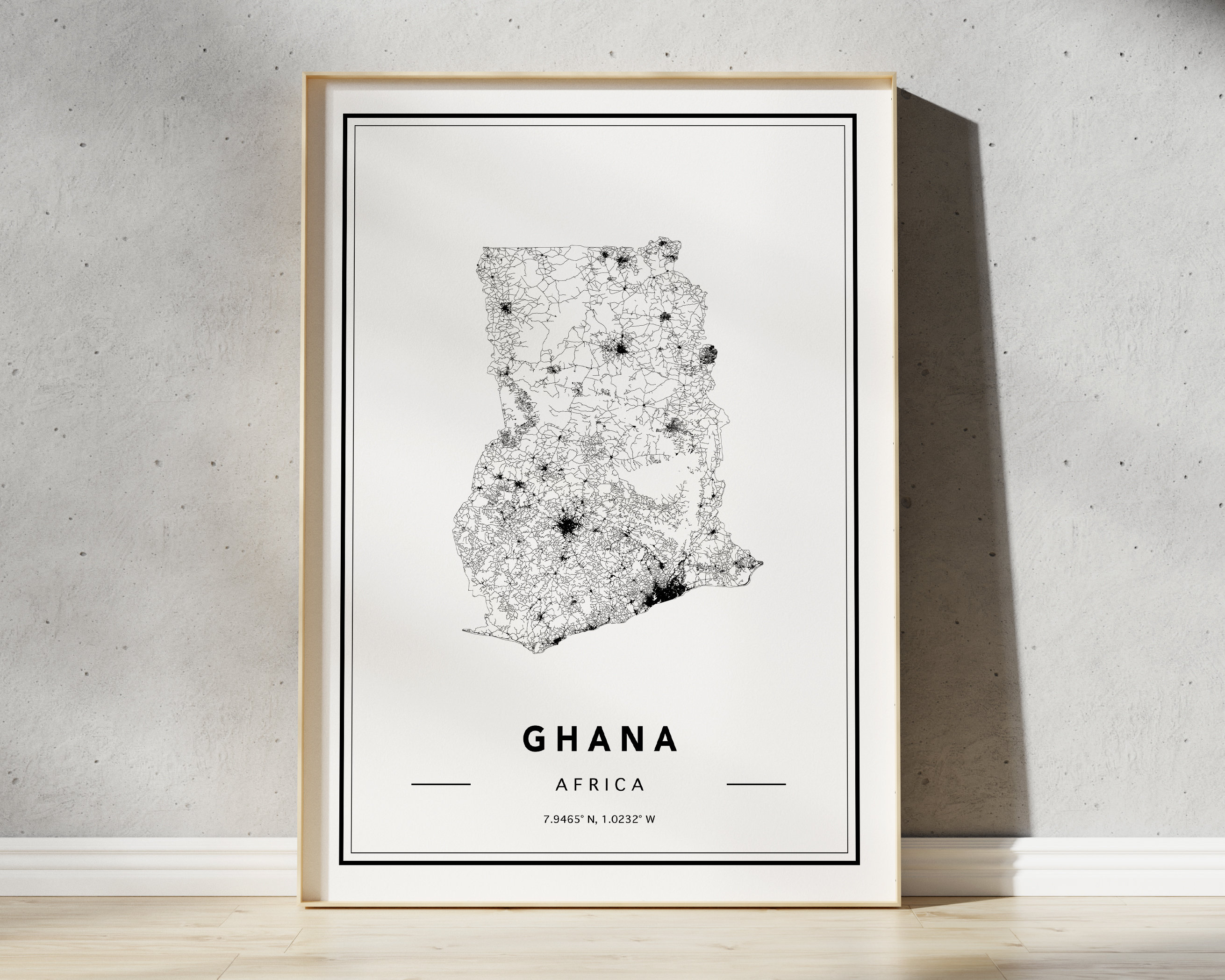 Ghana Map Print Ghana Map Poster Ghana Map Wall Art Custom - Etsy UK