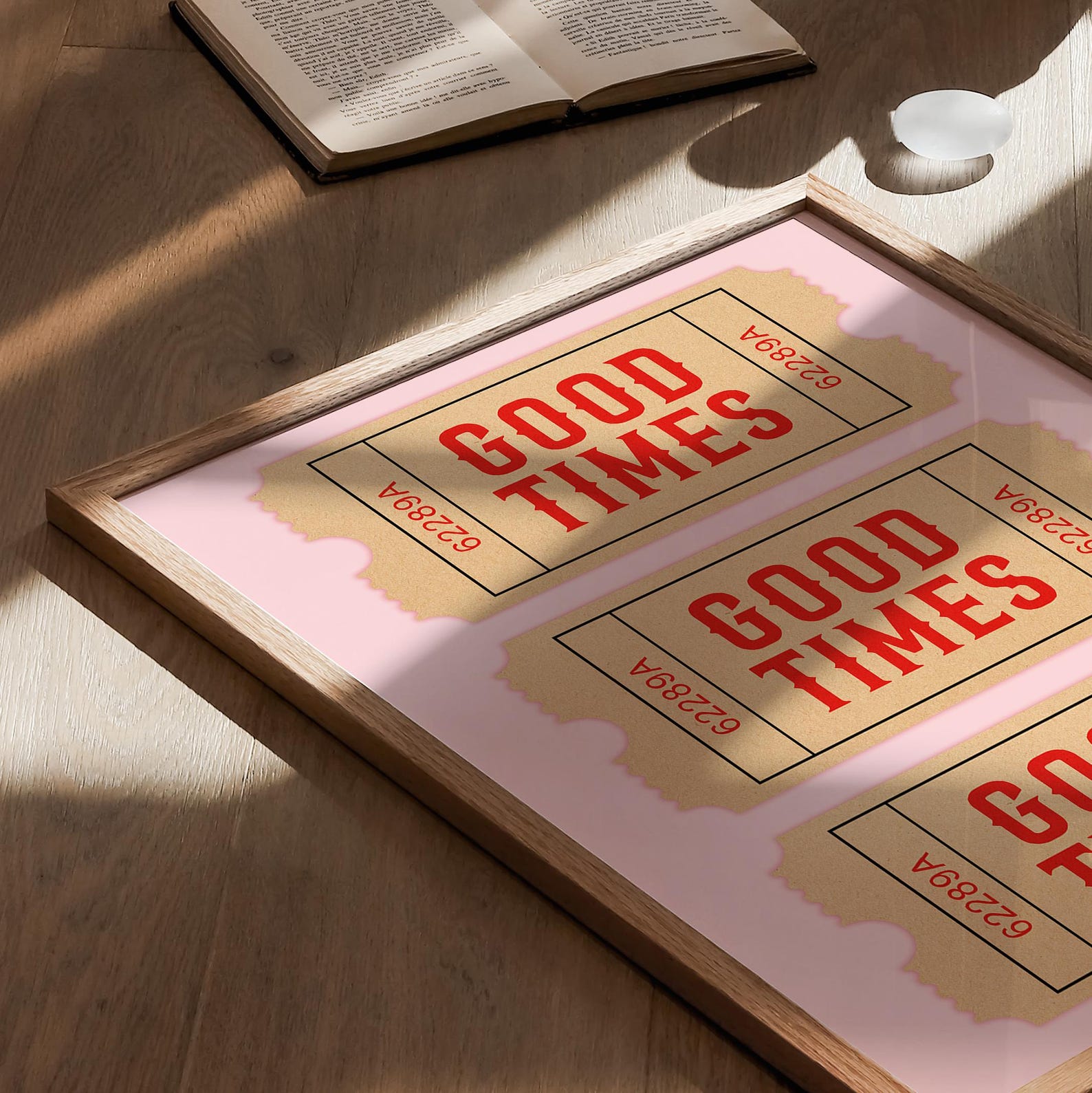 Retro Good Times Ticket Print, Trendy Pink Poster (digital Download) - Etsy