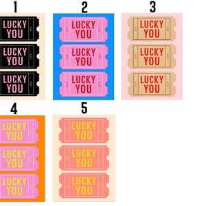 Pink Trendy Lucky You Ticket Retro Poster, Lucky You Vintage Style ...