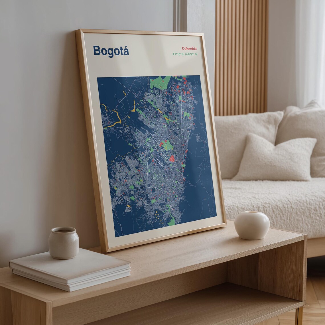 Bogota Colombia Map Art Print: Cityscape Poster - Etsy