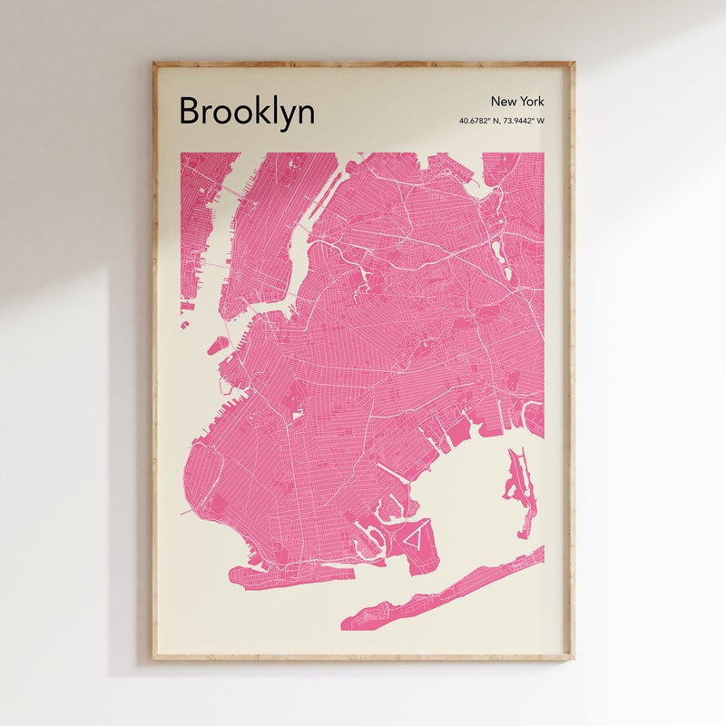 Brooklyn Street Map - Etsy