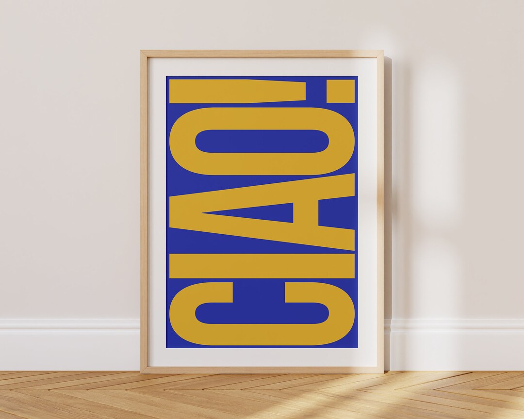 Ciao Typography Retro Poster, Maximalist Wall Art, Retro Gallery Wall ...