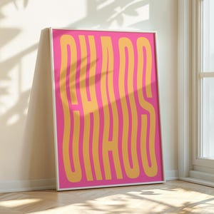 Chaos Typography Digital DOWNLOAD Print, Maximalist Typography, Wavy ...