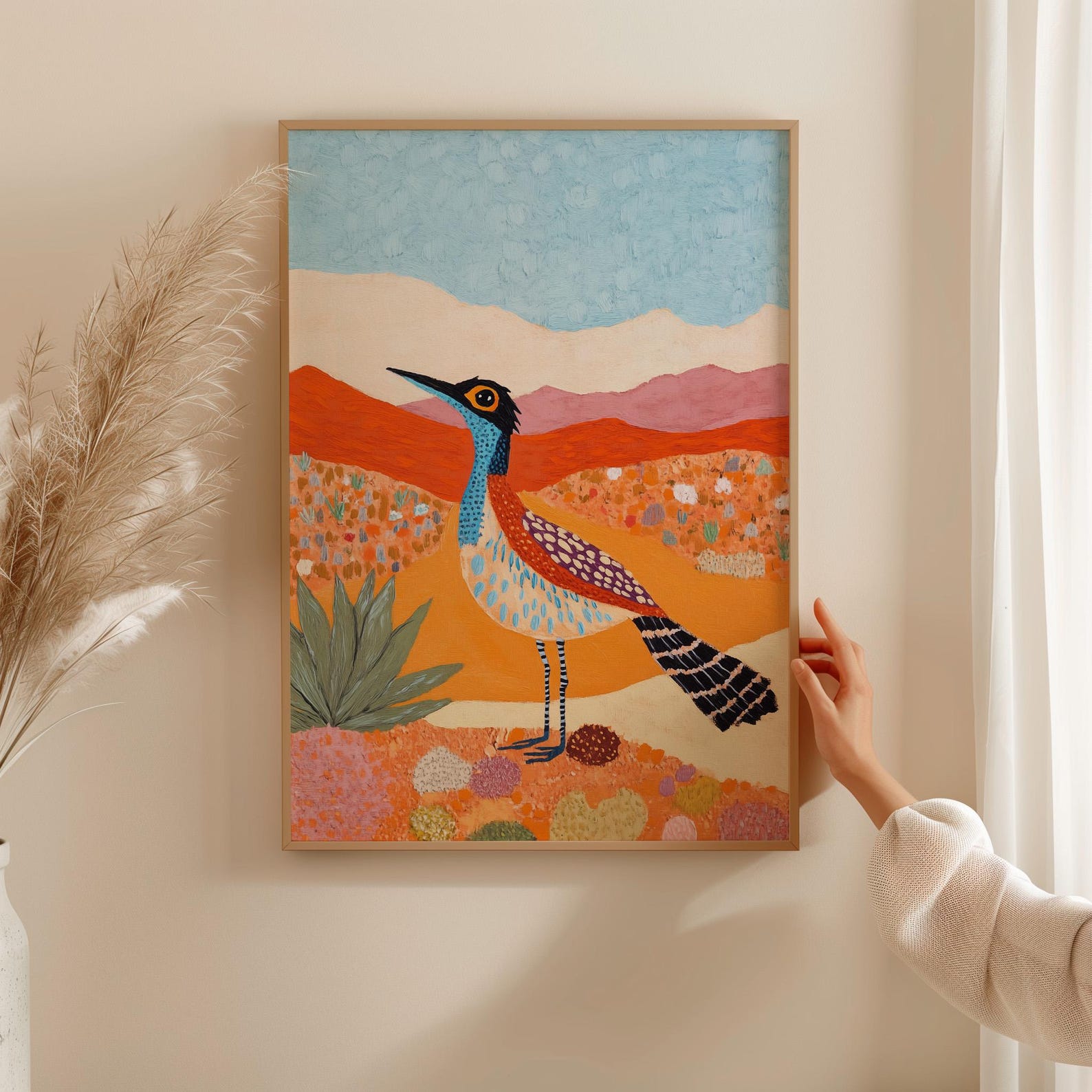 Roadrunner Bird Print: Colorful Southwestern Desert Painting (digital ...