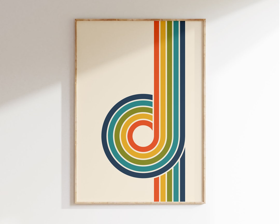 1970s Retro Rainbow Stripes Poster, Retro Nostalgia Art Poster, 70's ...