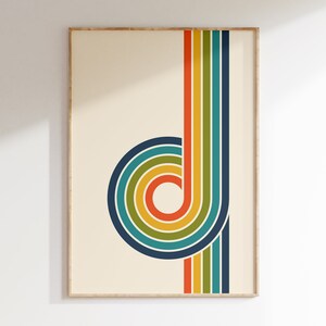 1970s Retro Rainbow Stripes Poster, Retro Nostalgia Art Poster, 70's ...