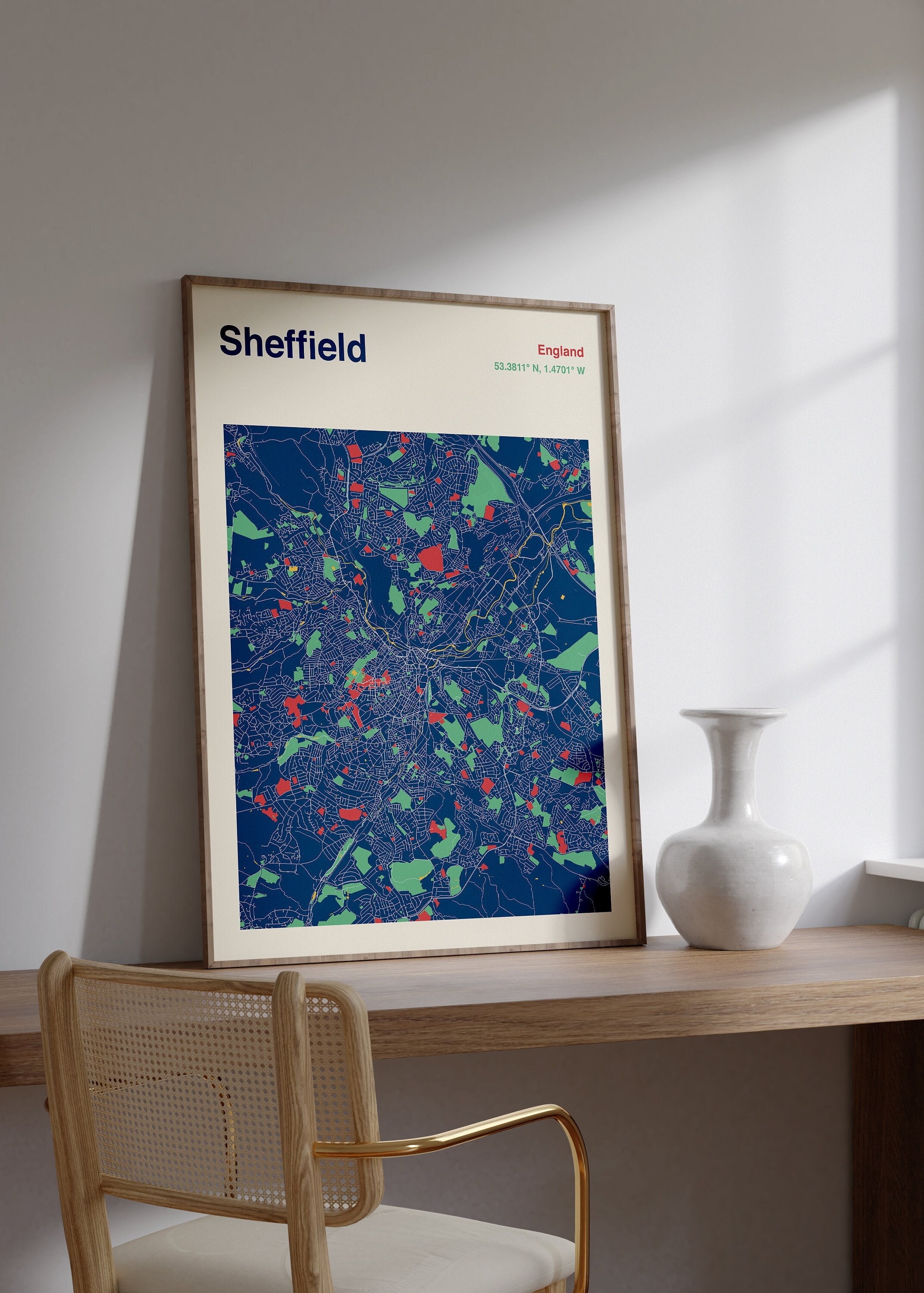 SHEFFIELD Map Print Sheffield Map Poster Sheffield Map Wall | Etsy UK