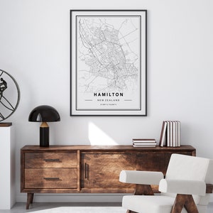 Hamilton NZ Map Print, Hamilton Map Poster, Hamilton New Zealand Map ...