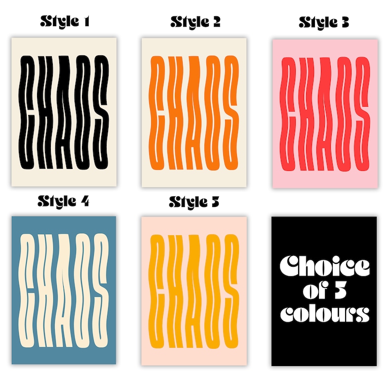 Pink Chaos Poster Modernist Wall Art Chaos Quote Poster - Etsy