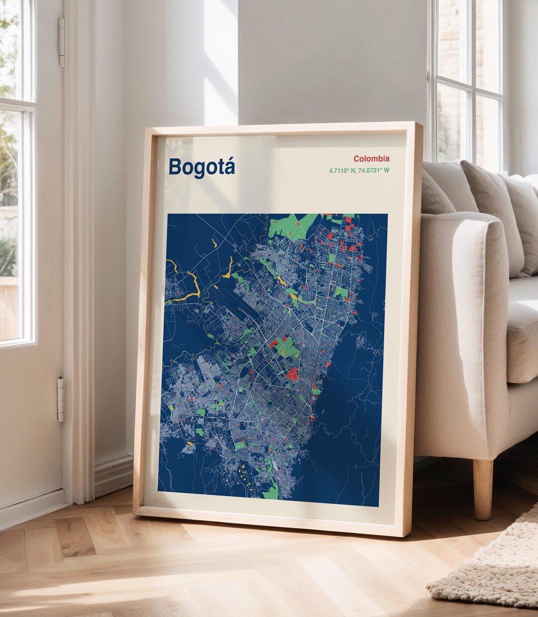Bogota Colombia Map Art Print: Cityscape Poster - Etsy
