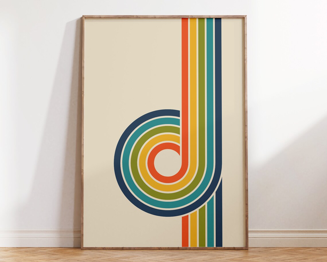1970s Retro Rainbow Stripes Poster Retro Nostalgia Art - Etsy