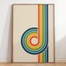 1970s Retro Rainbow Stripes Poster, Retro Nostalgia Art Poster, 70's ...