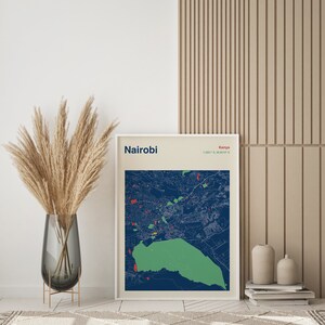 Nairobi Kenya Map Print, Nairobi Map Poster, Map of Nairobi, Nairobi ...