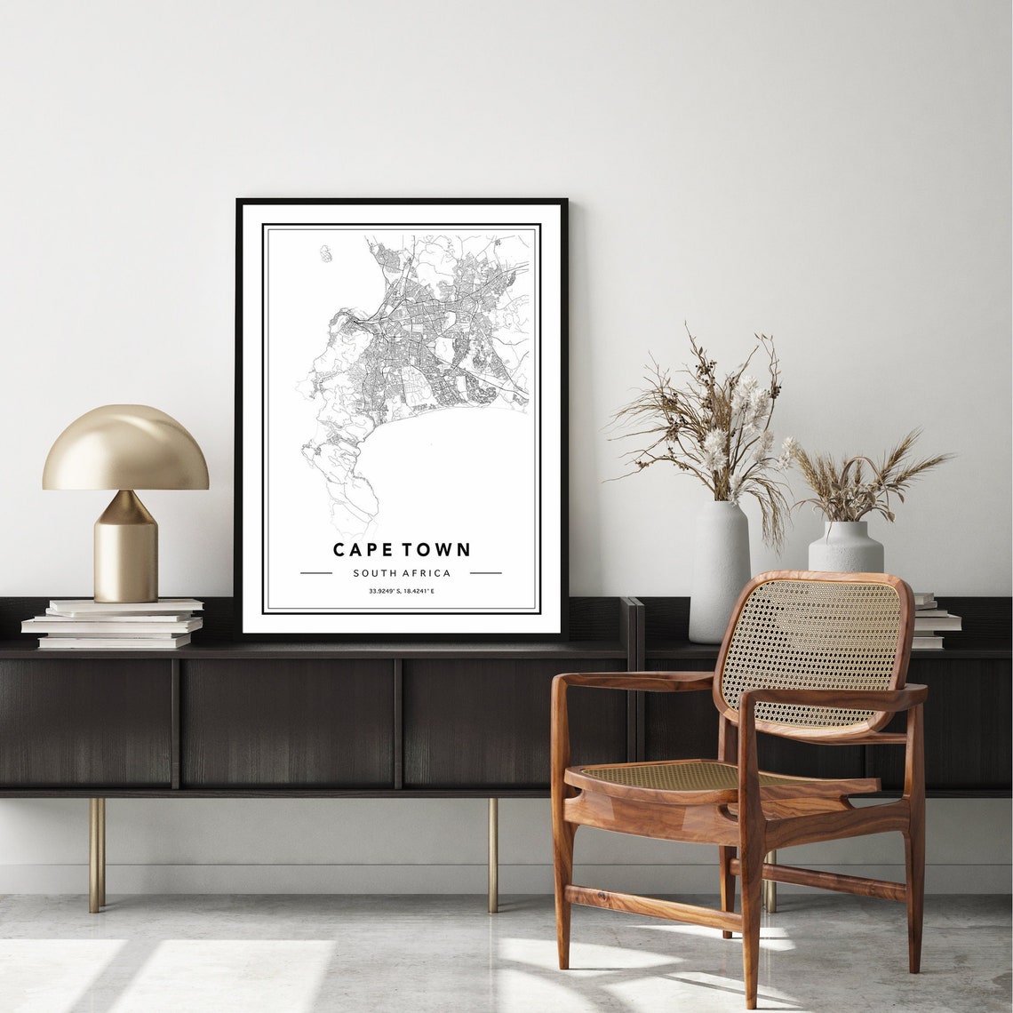 Cape Town Map Print Cape Town Map Poster Cape Town Map Wall - Etsy Canada
